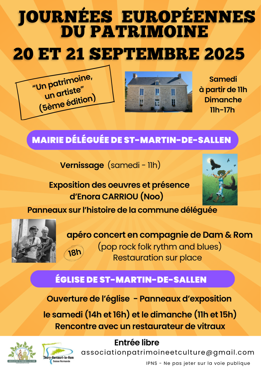 » Journées Européennes du Patrimoine – 20 et 21 septembre 2025